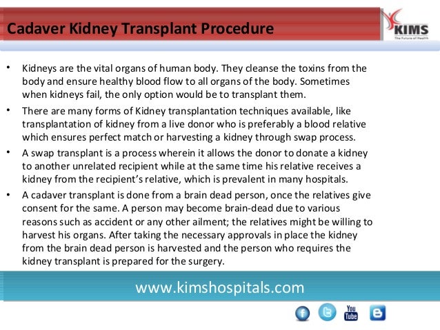 Cadaver Kidney Transplantation Procedure @ KIMS Hospitals