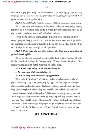 Kiểm soát chi phí kinh doanh tại khách sạn Citadines Pearl Hội An ...