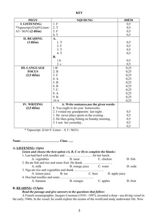 Kiểm tra hkii tiếng anh lớp 7 (1) | DOC