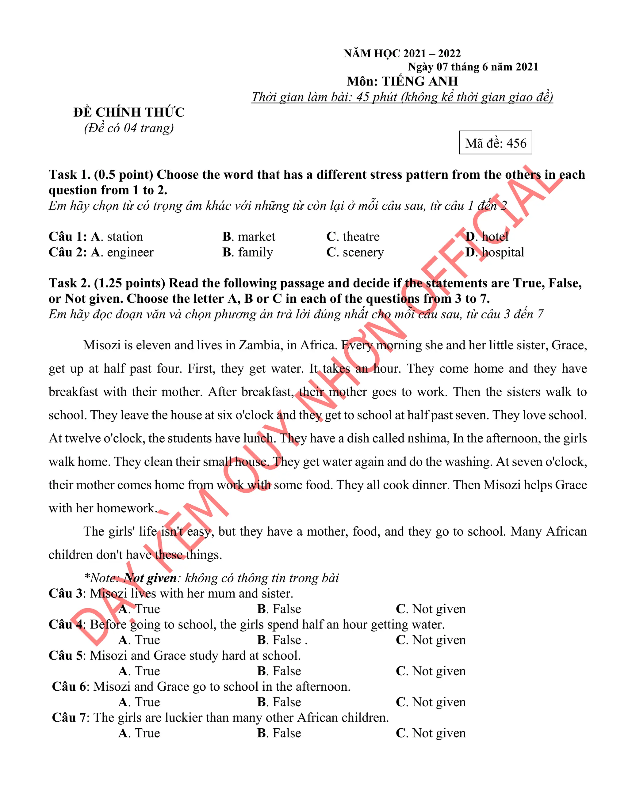 ĐỀ KIỂM TRA, ĐÁNH GIÁ NĂNG LỰC TUYỂN SINH LỚP 6 - NĂM 2018 - 2024 TRƯỜNG THCS NGUYỄN TRI PHƯƠNG ...