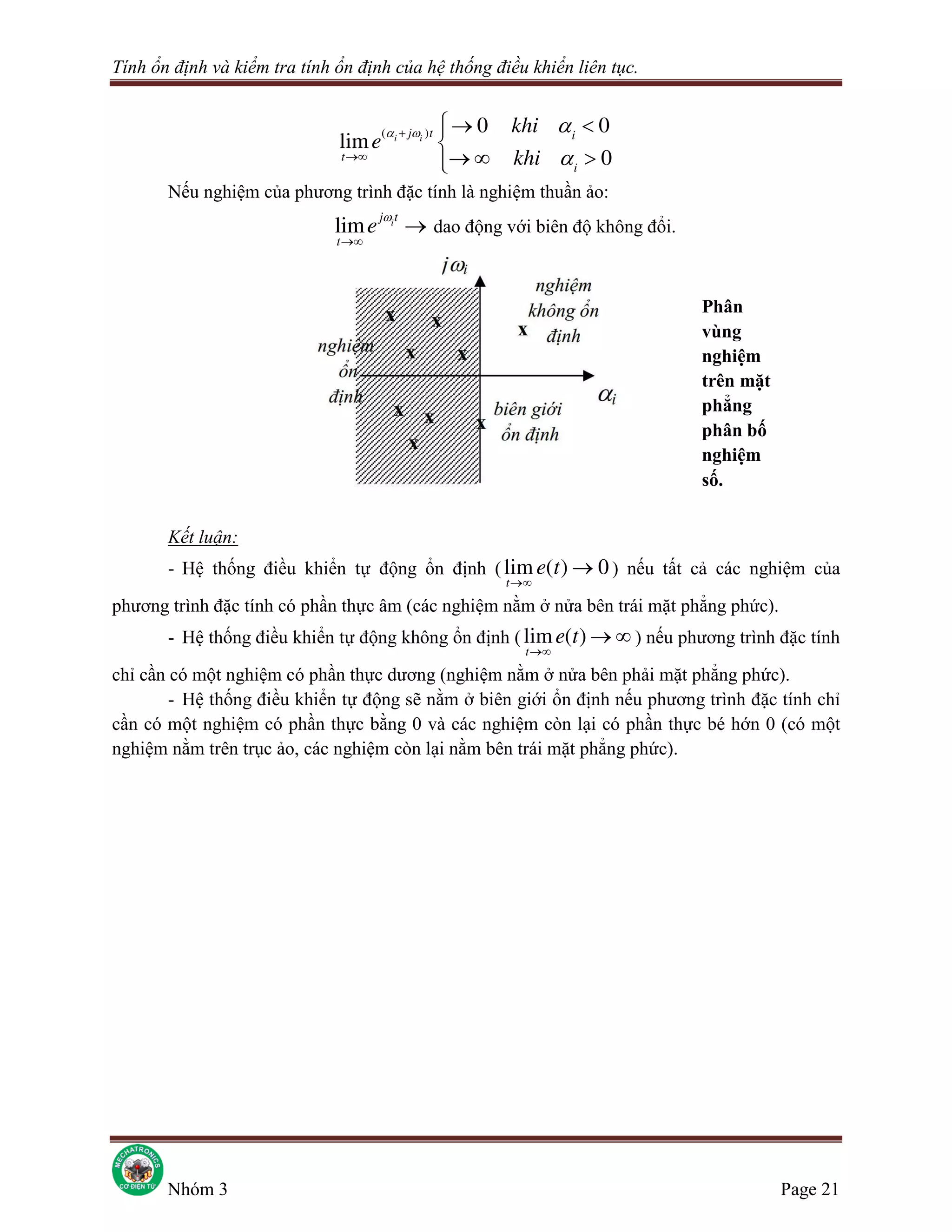 [BTL] Kiểm tra tính ổn định của hệ thống liên tục | PDF