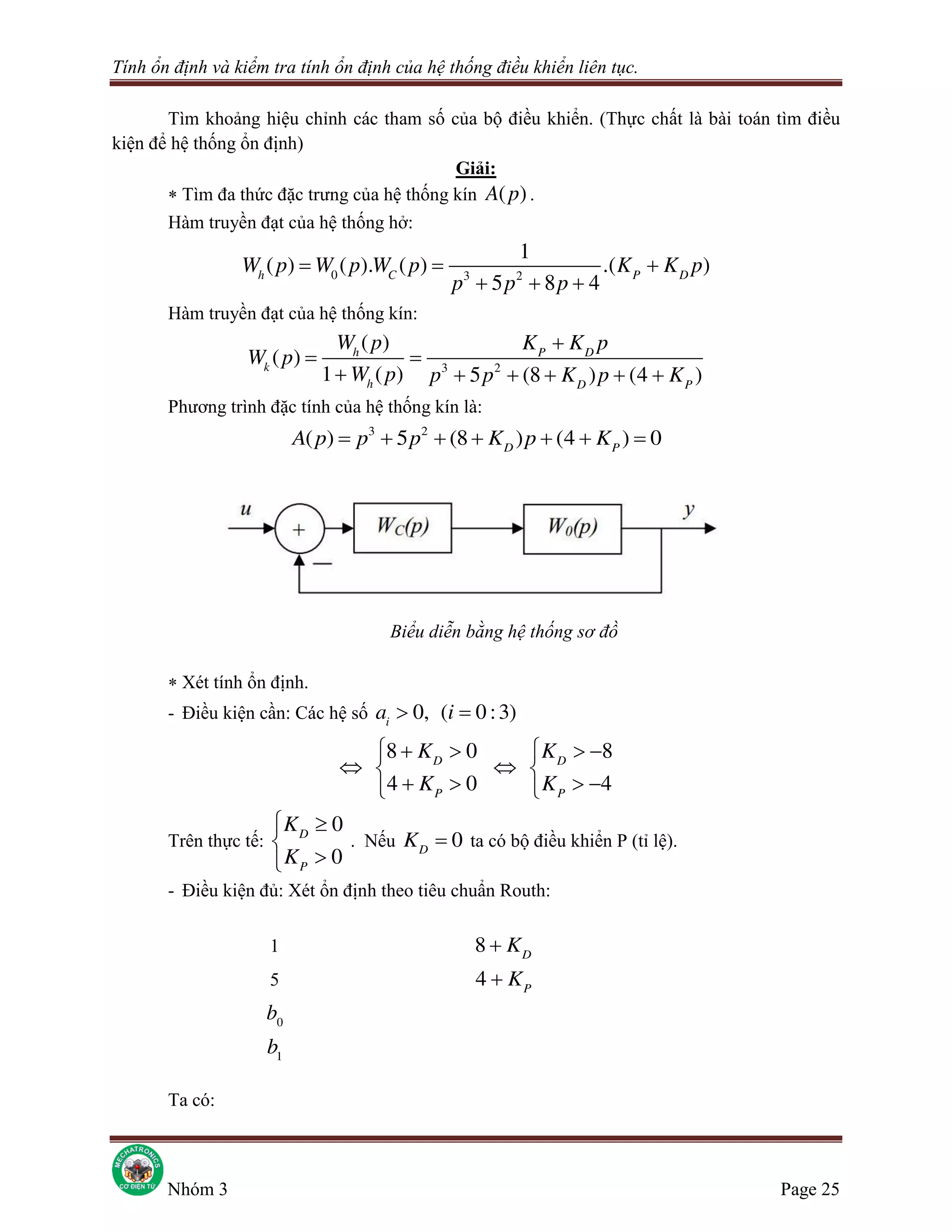 [BTL] Kiểm tra tính ổn định của hệ thống liên tục | PDF