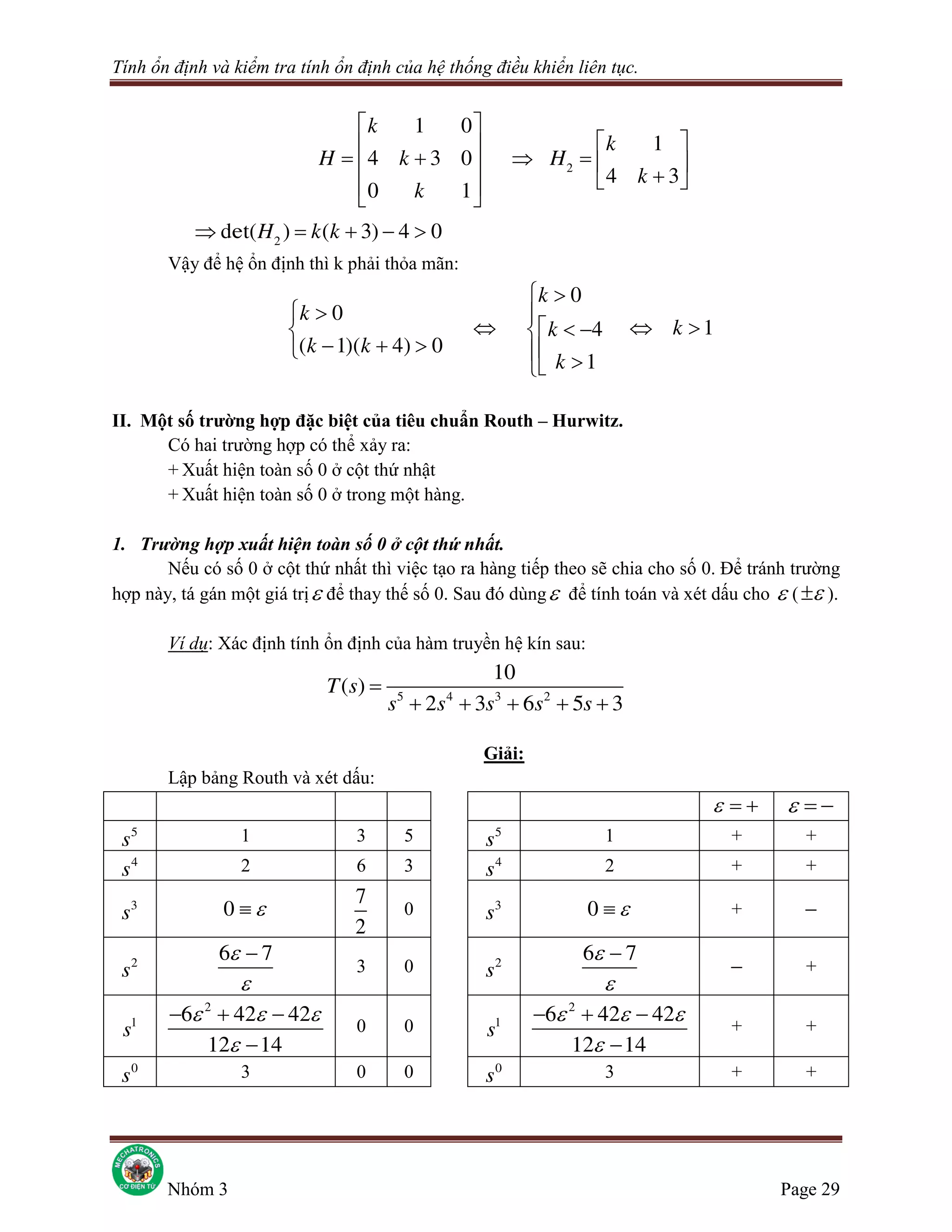 [BTL] Kiểm tra tính ổn định của hệ thống liên tục | PDF