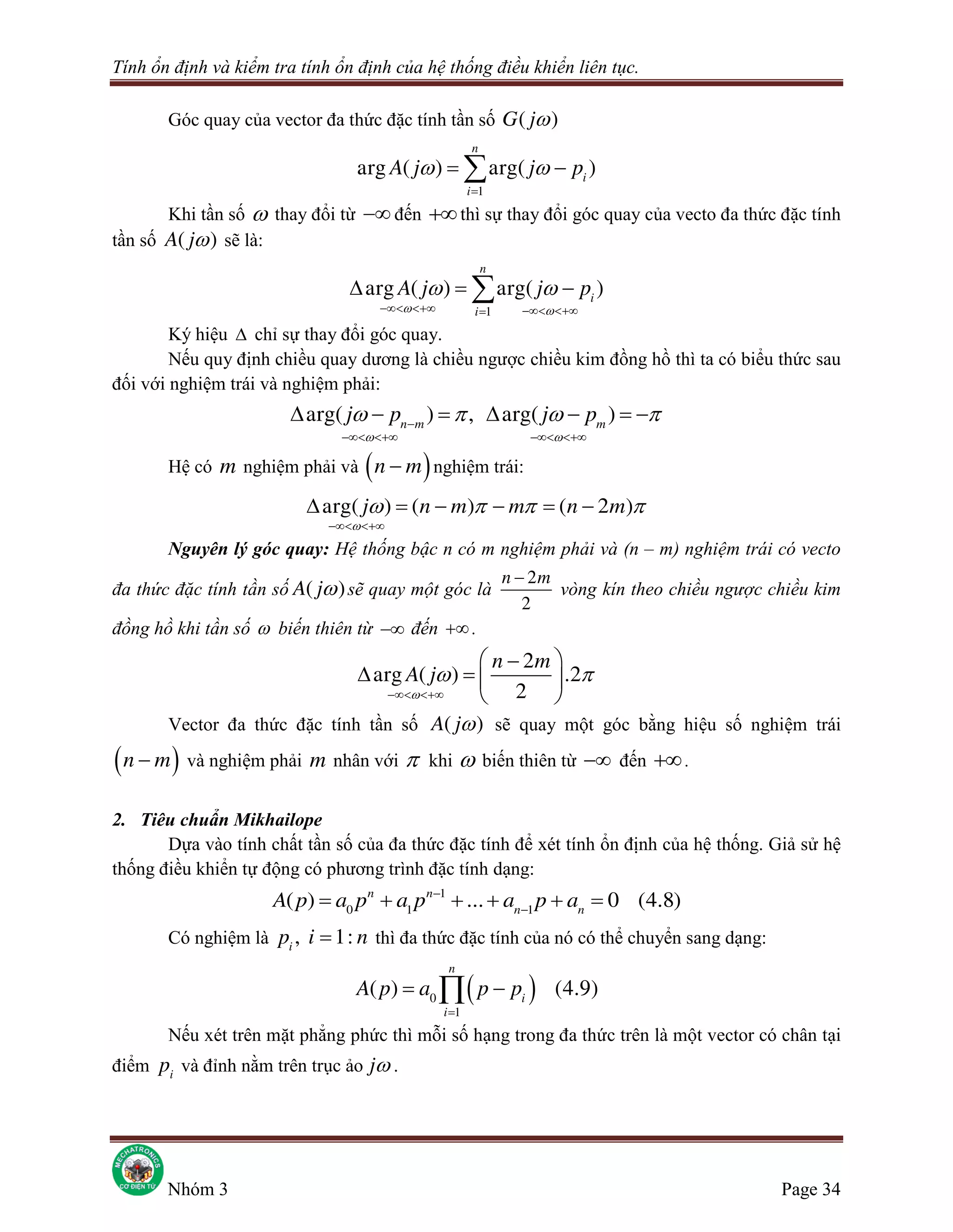 [BTL] Kiểm tra tính ổn định của hệ thống liên tục | PDF