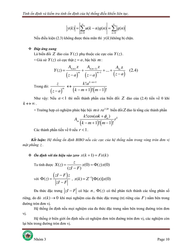 [BTL] Kiểm tra tính ổn định của hệ thống liên tục | PDF