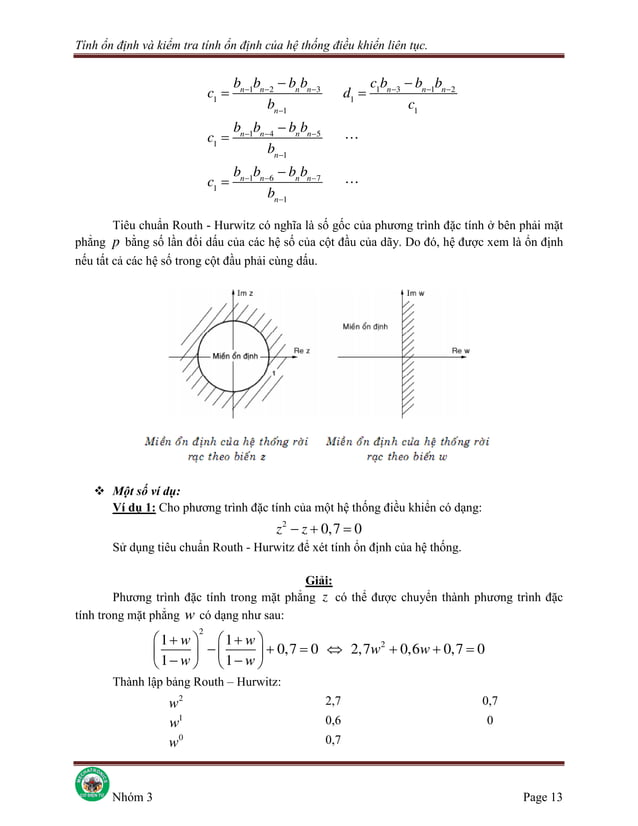 [BTL] Kiểm tra tính ổn định của hệ thống liên tục | PDF