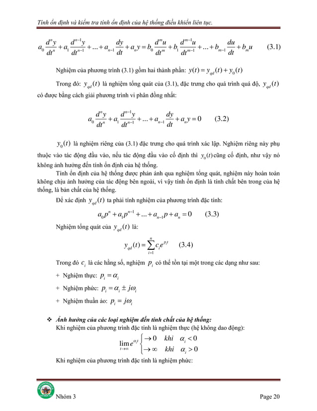 [BTL] Kiểm tra tính ổn định của hệ thống liên tục | PDF