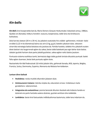 Kin balla zuzenduta | PDF