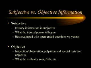 Kin 188 Injury Evaluation Procedures | PPT