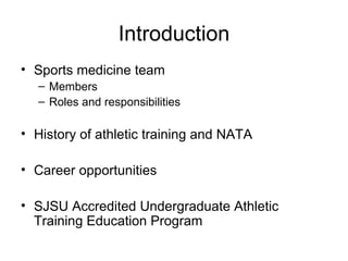 Kin 188 Introduction To Athletic Training | PPT