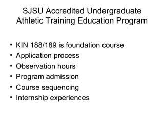 Kin 188 Introduction To Athletic Training | PPT