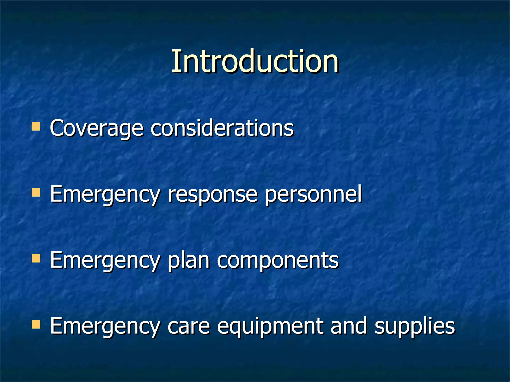 Kin 188 Emergency Plans And Equipment | PPT