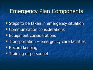 Kin 188 Emergency Plans And Equipment | PPT