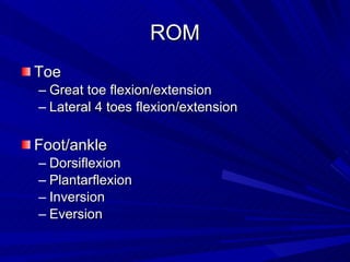 Kin 188 Foot, Ankle And Leg Injuries | PPT