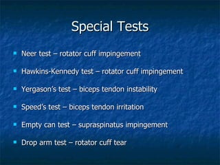 Kin 188 Shoulder Evaluation And Injuries | PPT