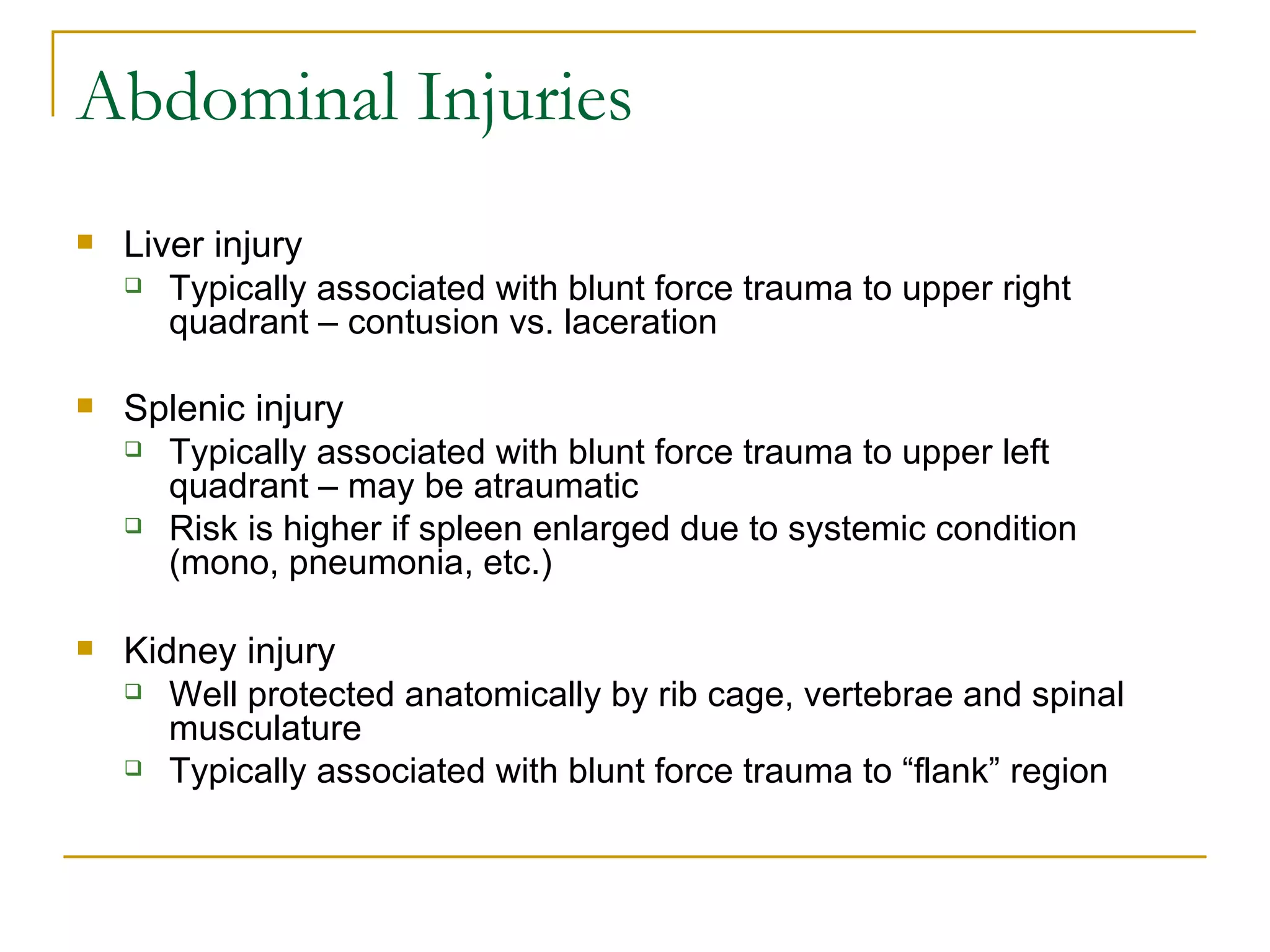 Kin 188 Thoracic And Abdominal Evaluation And Injuries | PPT
