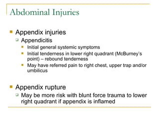 Kin 188 Thoracic And Abdominal Evaluation And Injuries | PPT