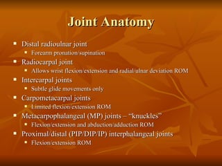 Kin 188 Wrist And Hand Evaluation And Injuries | PPT