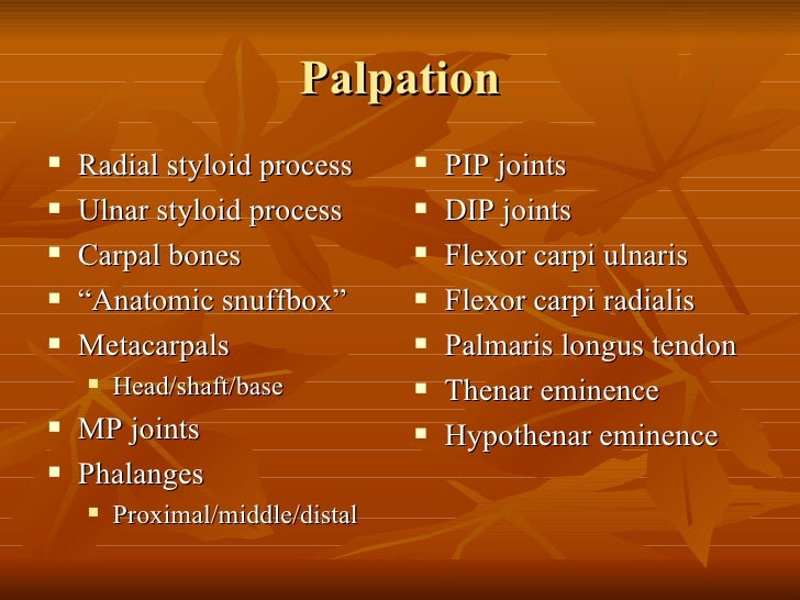 Ulnar Styloid Process Palpation