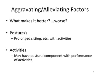 Kin191 A.Ch.10. Lumbar. Thoracic. Evaluation | PPT