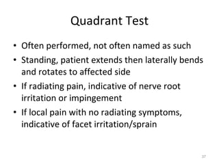 Lumbar Quadrant Test
