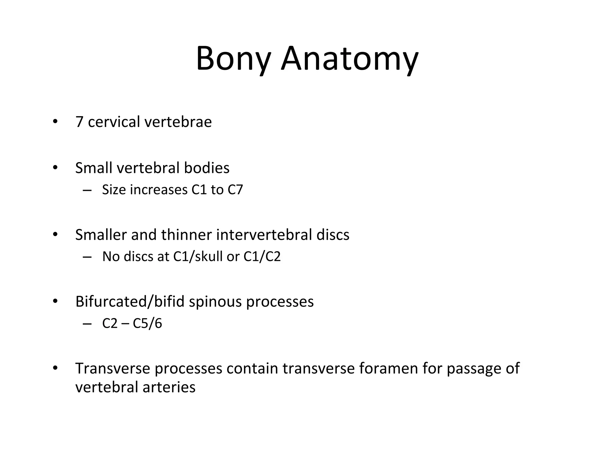 Kin 191 B – Cervical Spine Anatomy, Evaluation And Injuries | PPT