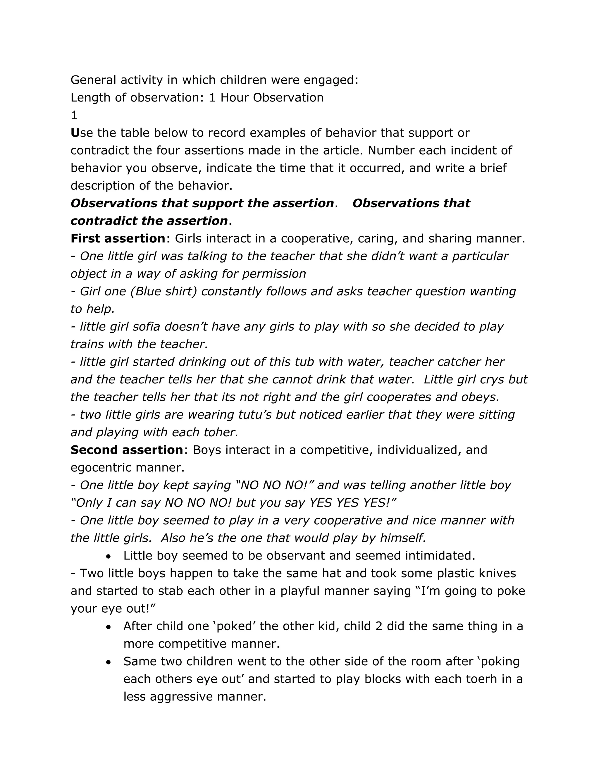 Kin487 child observation_assignment | PDF