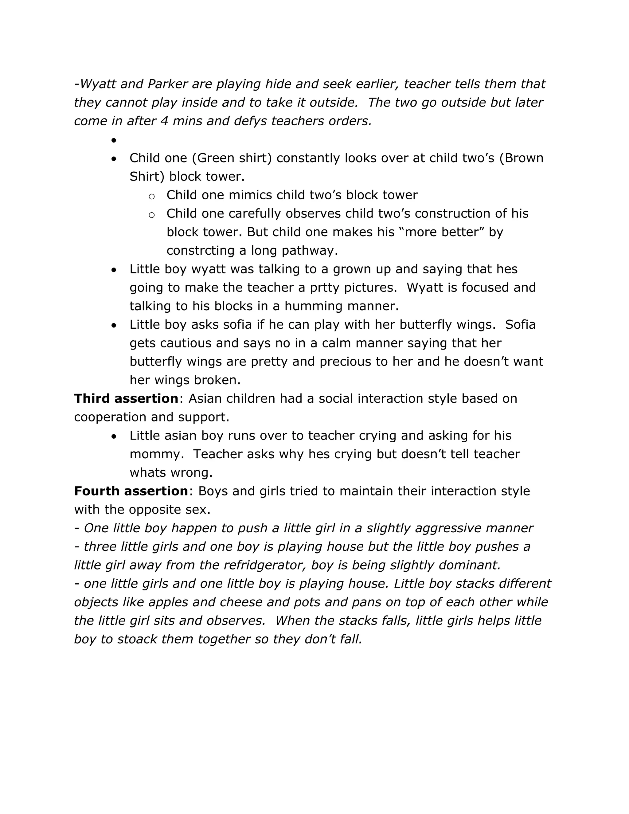Kin487 child observation_assignment | PDF