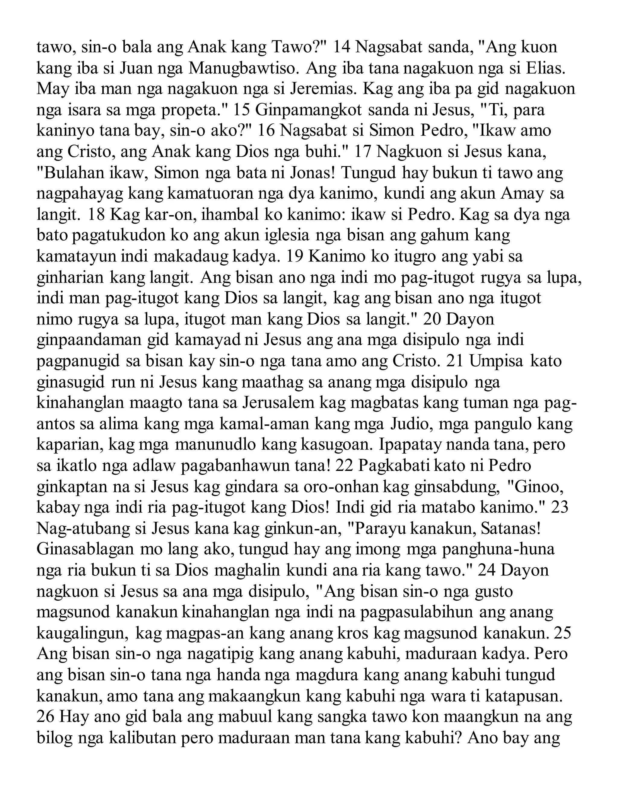 Kinaray a bible - new testament | PDF