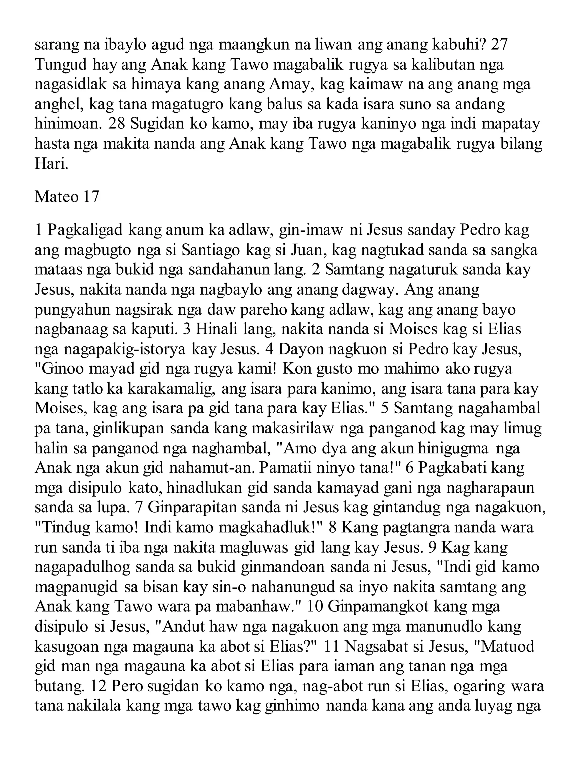 Kinaray a bible - new testament | PDF