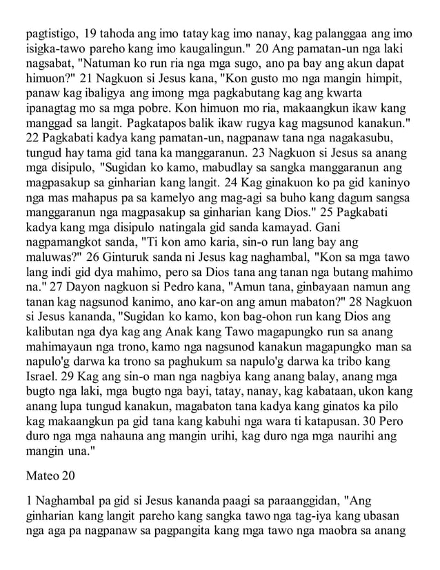 Kinaray a bible - new testament | PDF