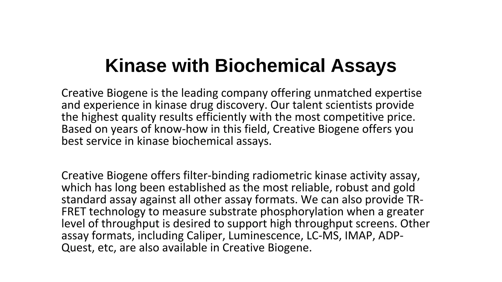 Kinase assays | PPT