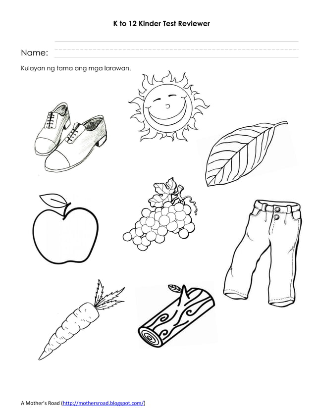 Kinder Test Reviewer (K to 12) July | PDF