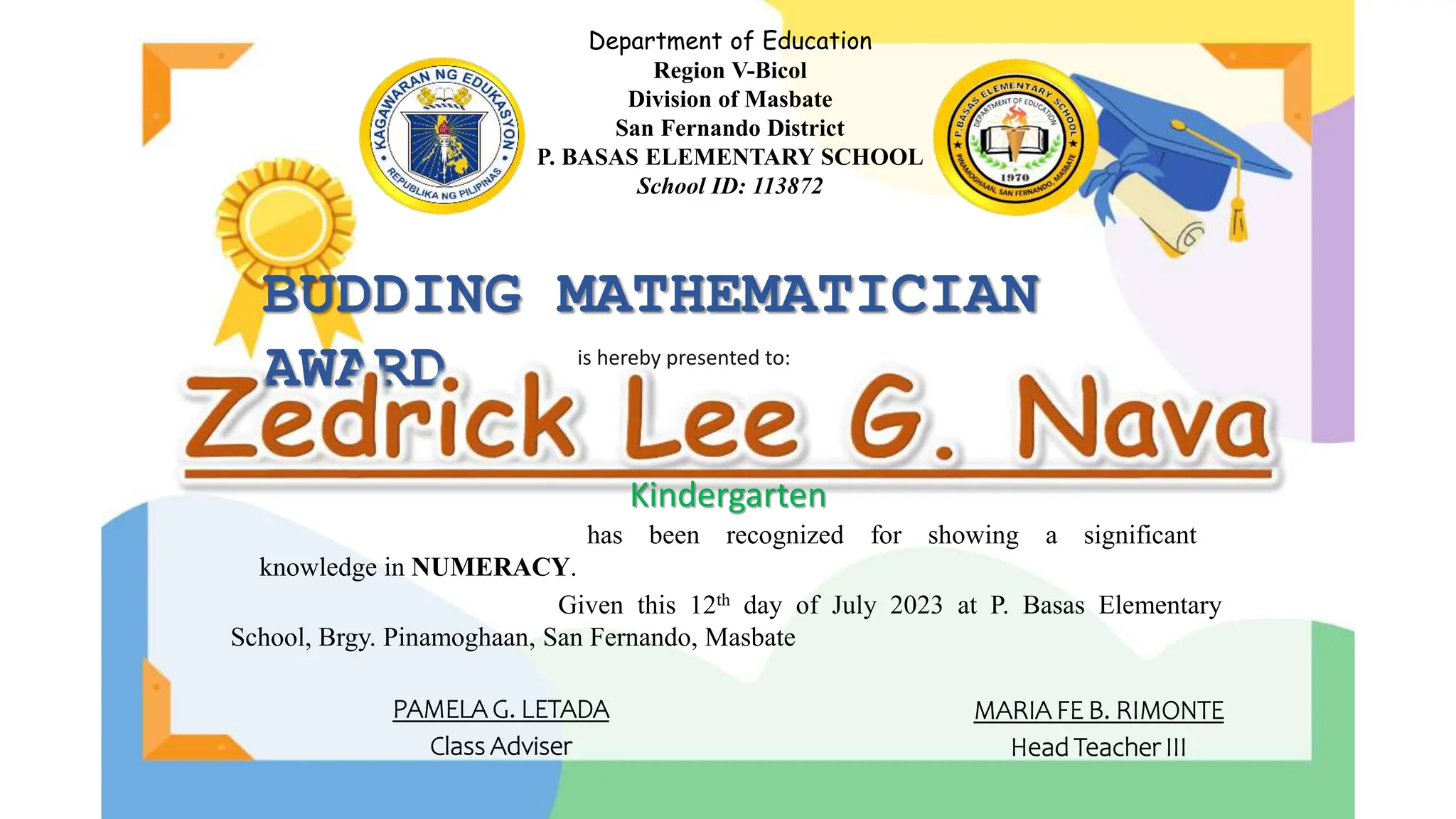 Awards/Certificate Template_Kinder_SY.2023-2024 | PPTX