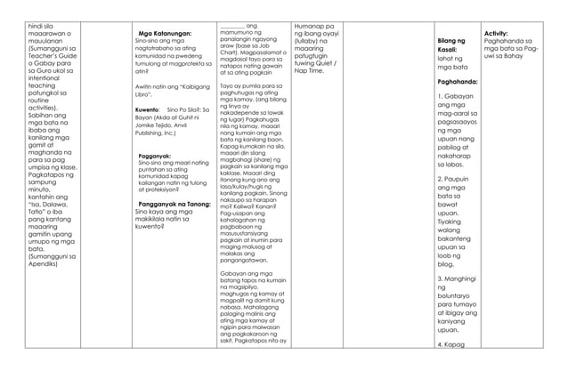 Daily Lesson Log for Kindergarten day 5 SY 2024-2025 | PPT