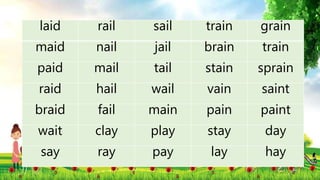 Long /a/ (ay and ai) | PPTX