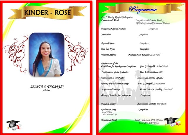 kindergarten graduation programme sample | PPTX