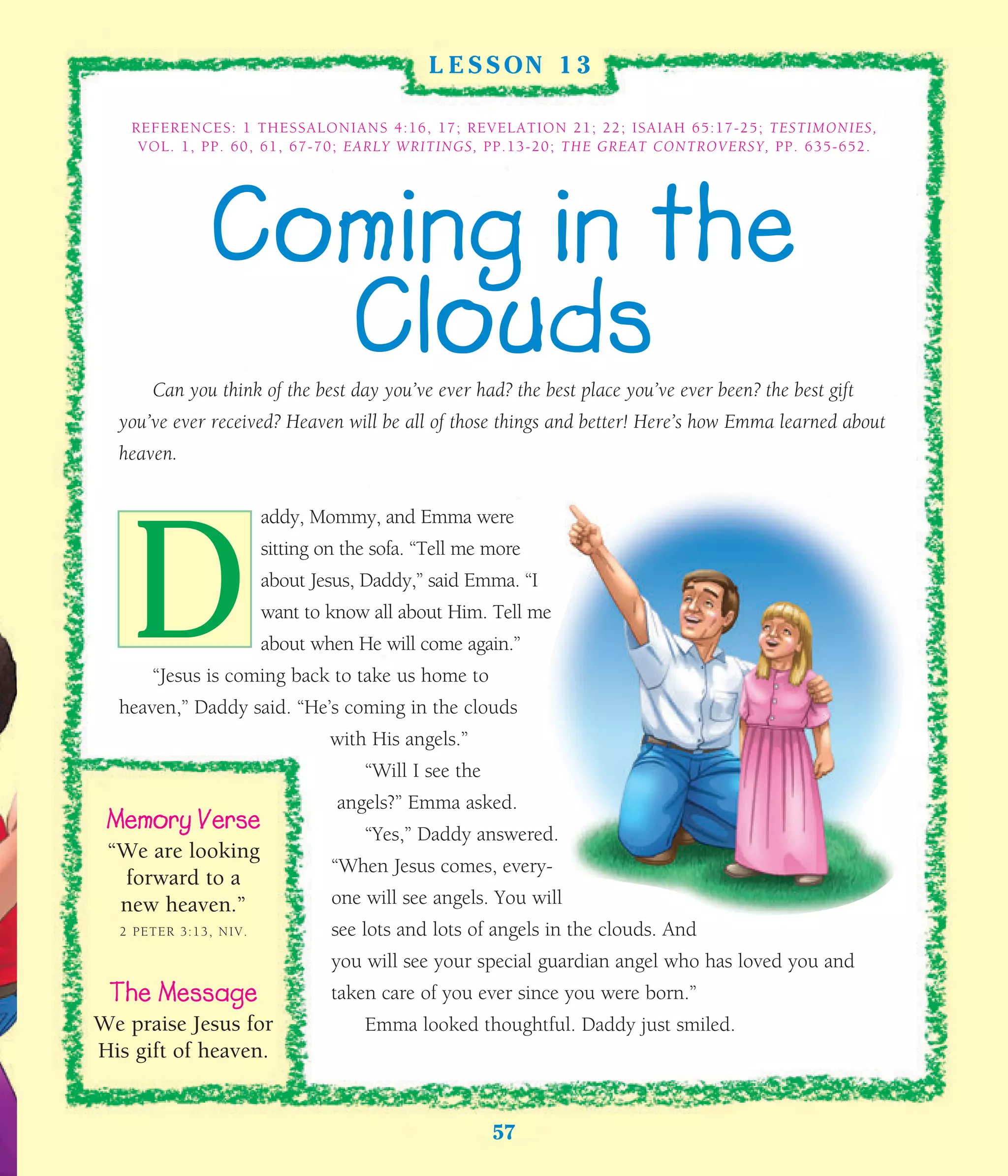 Lesson 13 | Kindergarten | Sabbath School | PDF