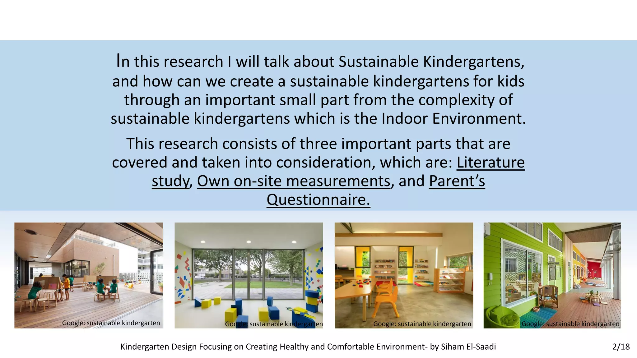 Kindergarten design focusing on creating healthy and comfortable | PDF