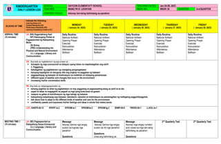 KINDERGARTEN-DLL Q2 W10 DAILY LESSON LOG | DOCX