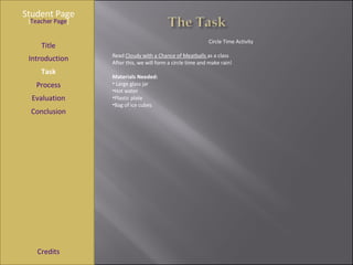 Kindergarten Lesson Plan, Weather Unit | PPT