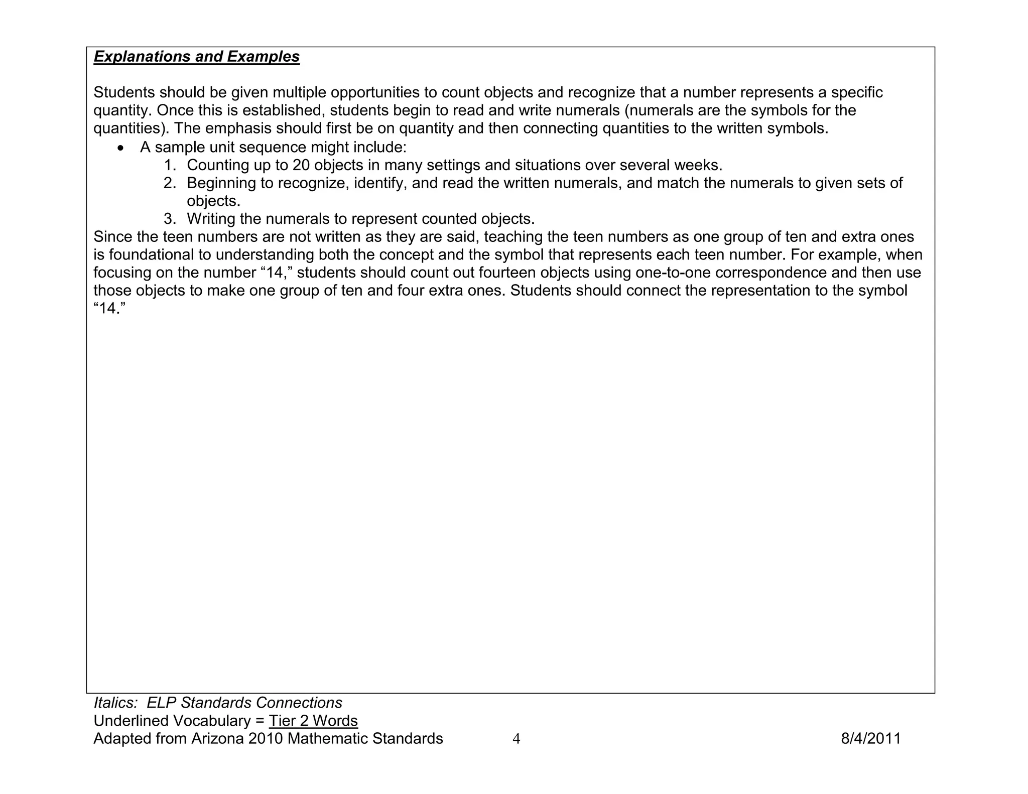 Mathematics Curriculum Guide: Kindergarten 2011 2012 | PPT