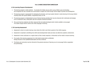Kindergarten K to 12 Curriculum Guide | PDF