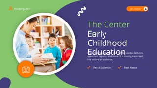 Kindergarten slides on introduction to education | PPTX