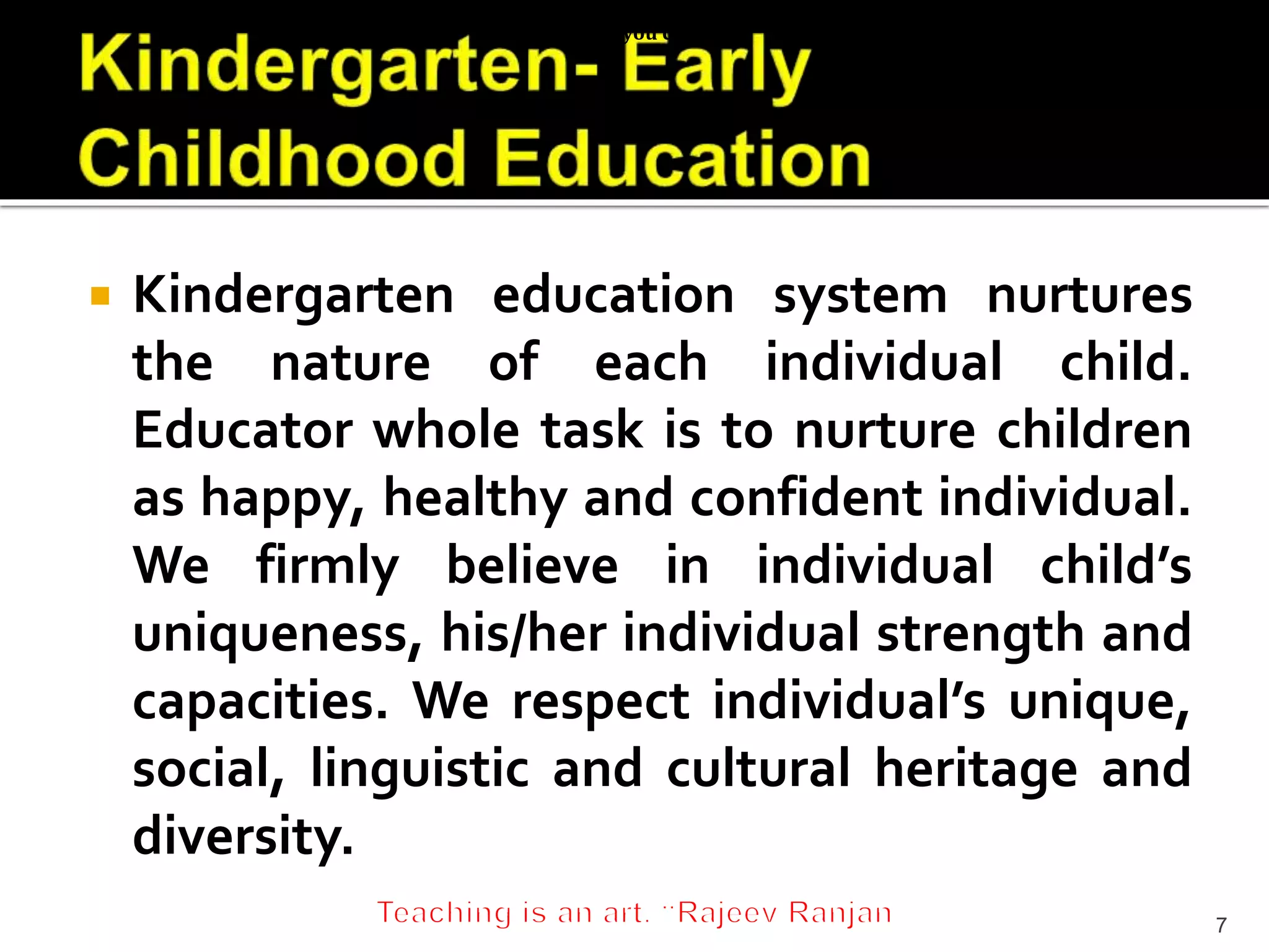 Kindergarten early childhood education ecce | PPT