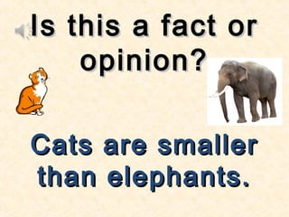 Kindergarten fact and opinion | PPT