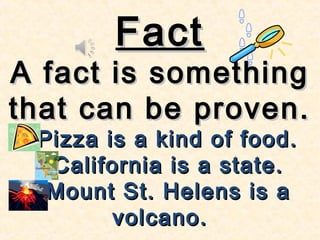 Kindergarten fact and opinion | PPT