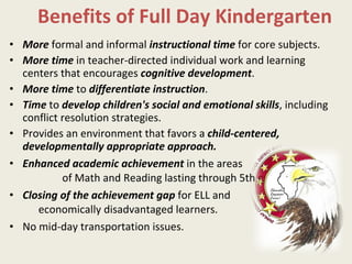 Full Day Kindergarten Presentation; September 2011 | PPT