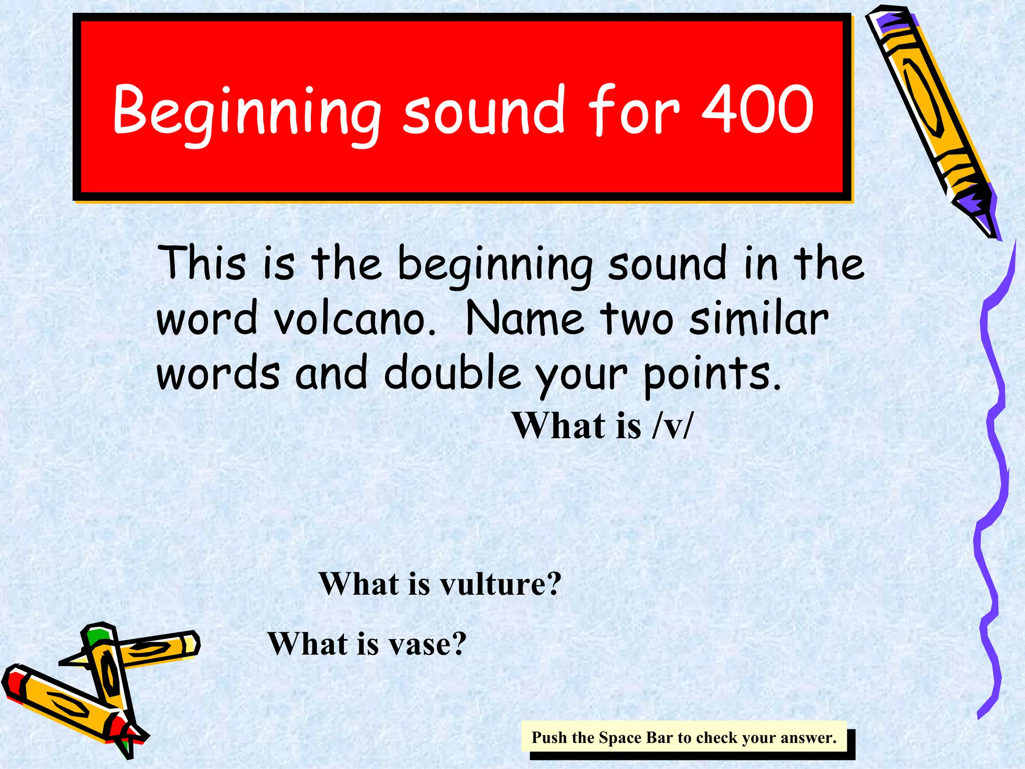 Kindergarten Jeopardy | PPT