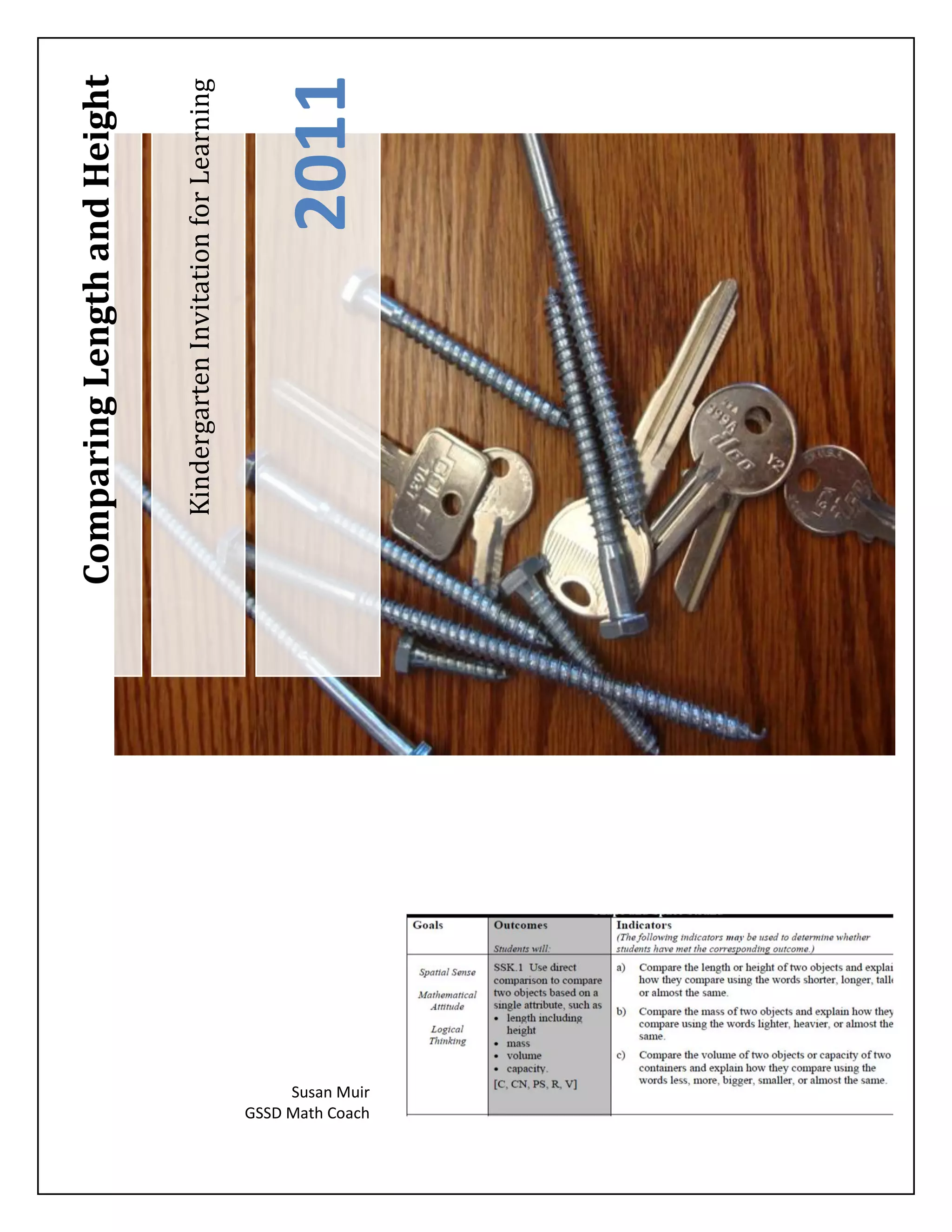 Kindergarten lesson linear measurement | PDF